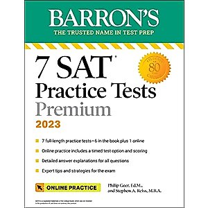 7 SAT Practice Tests 2023 + Online Practice (Barron's SAT Prep)