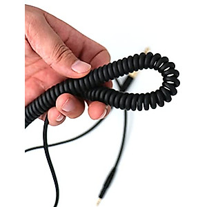 Detroit Packing Co. HP-SC Replacement Audio Cable for Audio Technica ATH-M50x, ATH-M40x, ATH-M70x M-Series Headphones with 1/4 inch (6.35mm) TRS Adapter (Coiled, 1.4M~4.5 feet)