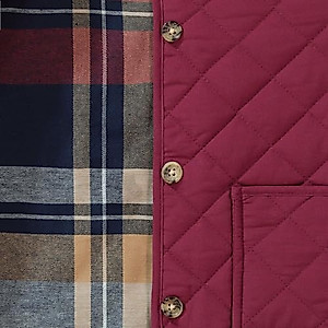 Hope & Henry Girls' Quilted Barn Jacket, Medium (7-8), Raspberry