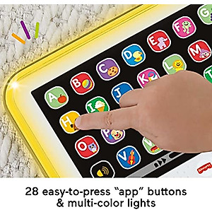 Fisher-Price Laugh & Learn Toddler Learning Toy Smart Stages Tablet With Educational Music & Lights For Ages 1+ Years, Gray