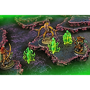 LITKO Flame Marker | Fire Spell Effect Indicator | Plasma | Toxic | Inferno | Blast | Compatible with Dungeons & Dragons, Pathfinder & Tabletop Wargames (Fluorescent Green, Large)