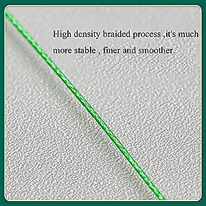 Green Braided Fishing Line, Highly Abrasion Resistant Braided Lines, Thin Diameter, Zero Stretch, Zero Memory, Easy Casting, Great Knot Strength, Color Fast (110YDS- 0.25mm -39LB)