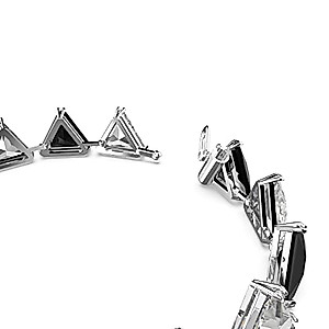 SWAROVSKI Ortyx Bracelet, Triangle cut crystals, Black, Rhodium Finish