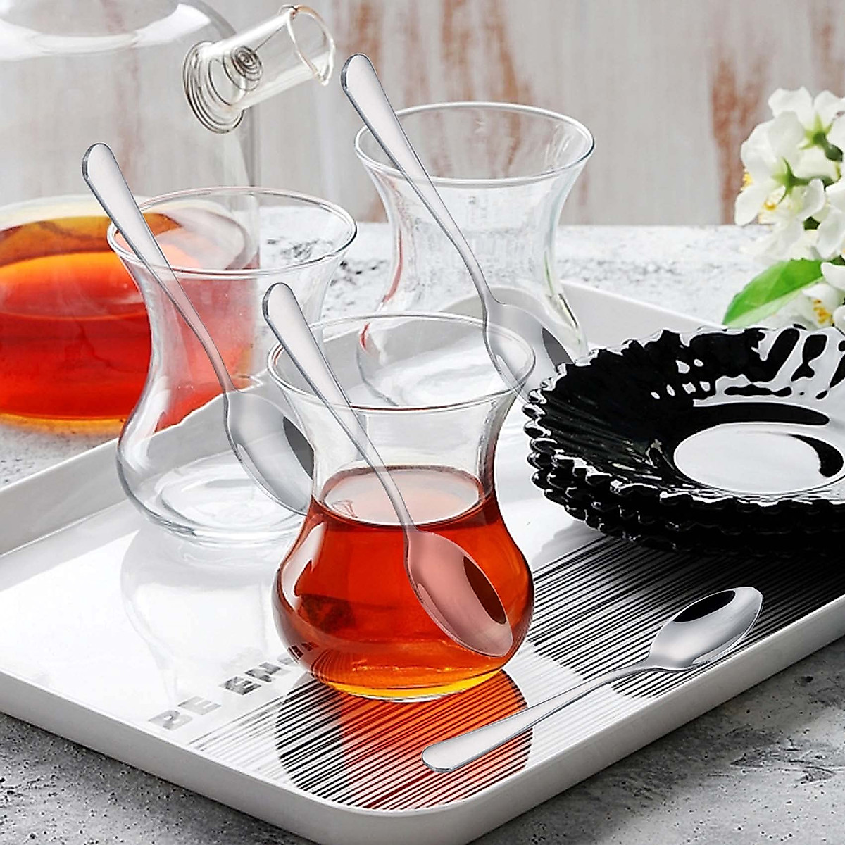 DJ-WARE Espresso Spoons Mini Demitasse Stainless Steel Coffee Spoon for 2-7 Oz Mugs, Set of 12, 4.7 Inch