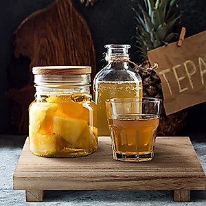 Wood Riser Tray Soap, Stand Soap Tray for Kitchen Sink, Wood Pedestal for Kitchen Counter Sink Stand Decorative Rustic Bathroom Dishes for Plant Bottles Candles Display (Natural, 9 x 6 Inch)