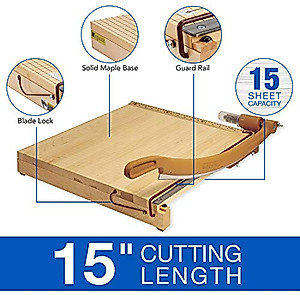 Swingline Paper Trimmer, Guillotine Paper Cutter, 15" Cut Length, 15 Sheet Capacity, ClassicCut Ingento (1142)