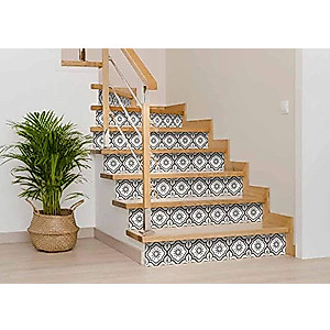 Black & White Collection Peel and Stick Tile Stickers 24 PC Set backsplash Tile Decals Bathroom & Kitchen Vinyl Wall Decals Easy to Apply Just Peel & Stick Home Decor (Black & White B5, 4x4 Inch)