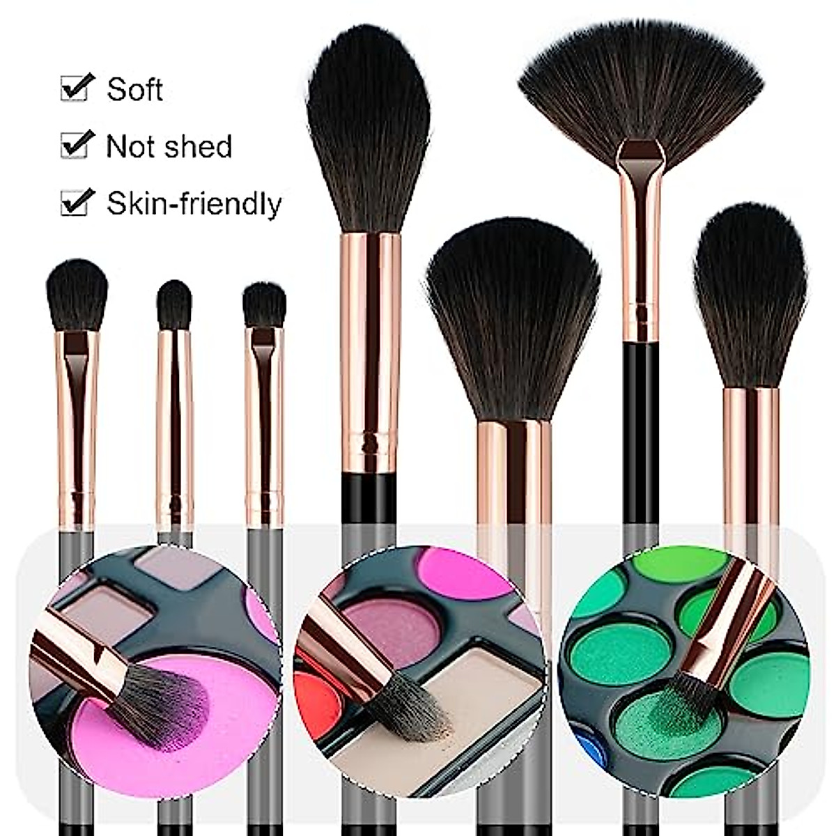 Makeup Brushes Set,Foundation Powder Brush Eyeshadow Brush Concealers Blush Face Professional Make up Brushes Kit with Gifts Box for Woman(Black,14Pcs)