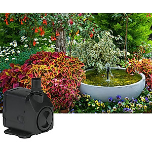 Little Giant PES-290-PW 115-Volt, 300 GPH Magnetic Drive Fountain/Pond Pump with 6-Ft. Cord, Black, 566717