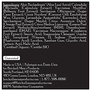 Brickell Men's Instant Relief Aftershave for Men, Natural and Organic Soothing After Shave Balm to Prevent Razor Burn 2 Ounce, Unscented