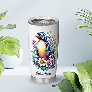 Penguin Gifts, Personalized Tumbler with Penguin Animal’s Name – Custom Cup for Animal Lovers, Gift for Women, Men, Boys, Girls, Gift for Birthdays & Christmas, 20oz Steel Coffee Cup xxuXqZ