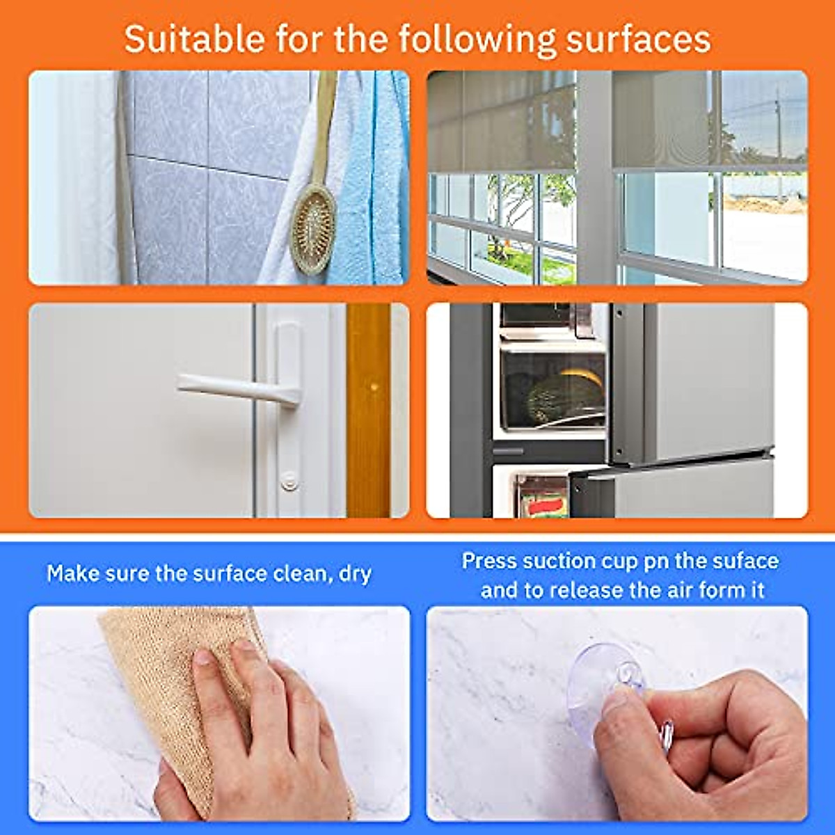 Jetec 24 Pieces Suction Cup Light Suction Cup Wall Hooks Hangers Light Clear Suction Cup Clips for Christmas Wreath String Lights Xmas Decoration (35 mm)