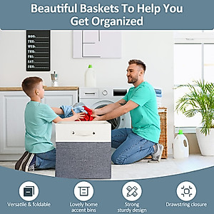 FinishingBo 13x13x13 Cube Storage Bins, Collapsible Fabric Storage Cubes Organizer , Foldable Large Storage Baskets for Nursery, Toys Organizing Closet, Shelf Cabinet（6Pack, White and Grey