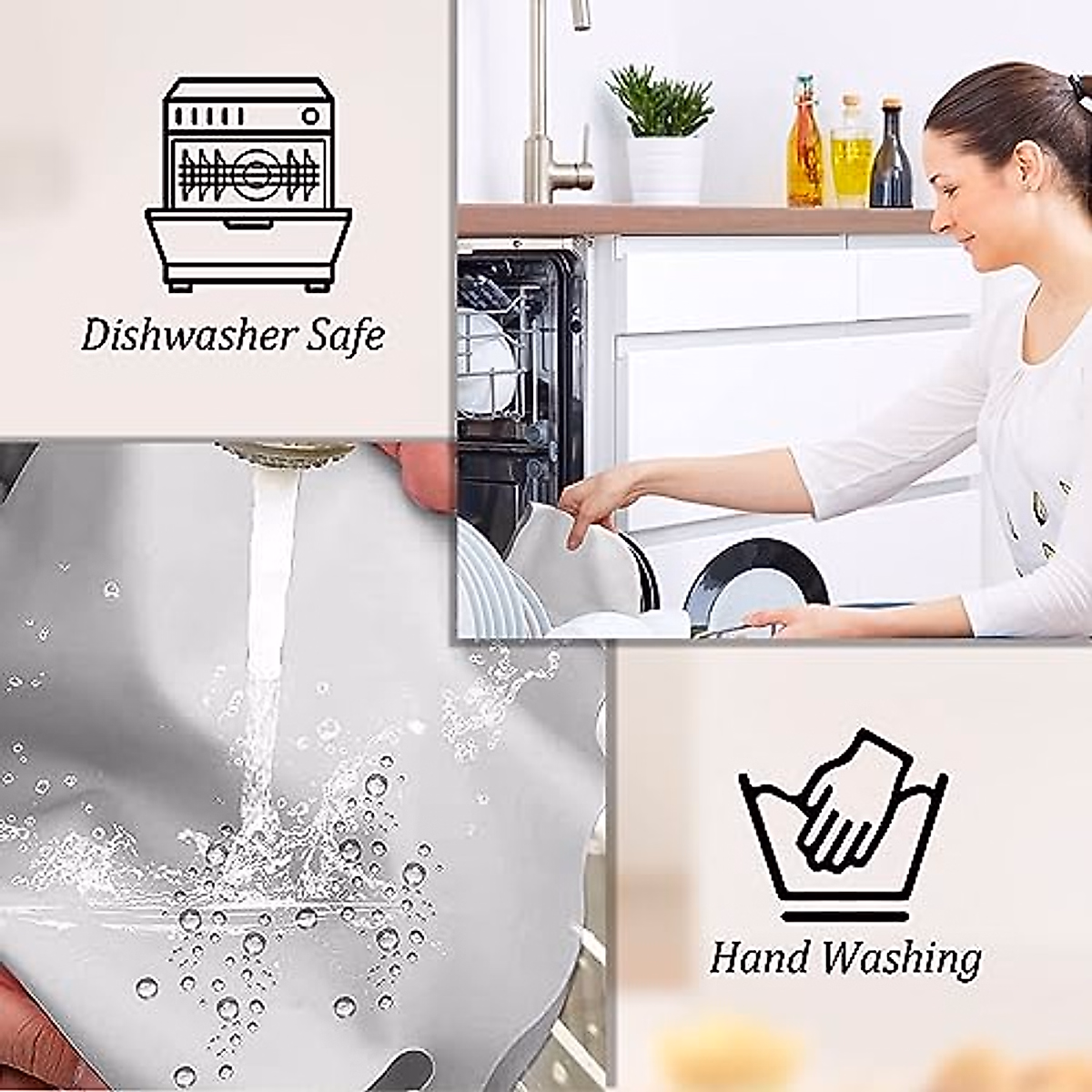 Dexspoeny Silicone (for Crock-Pots) Liner, Instead of Disposable Liner Reusable Leakproof & BPA Free Slow Cooker Liners Fits 6-7 Quarts (Crock Pots) Cooking Bags for Oval Pots Pink and Gray