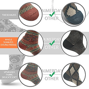 Aimerday Crew Socks for Women Ankle High Thick Knit Soft Cotton Womens Everyday Casual Socks Comfort Toe Gifts for Women