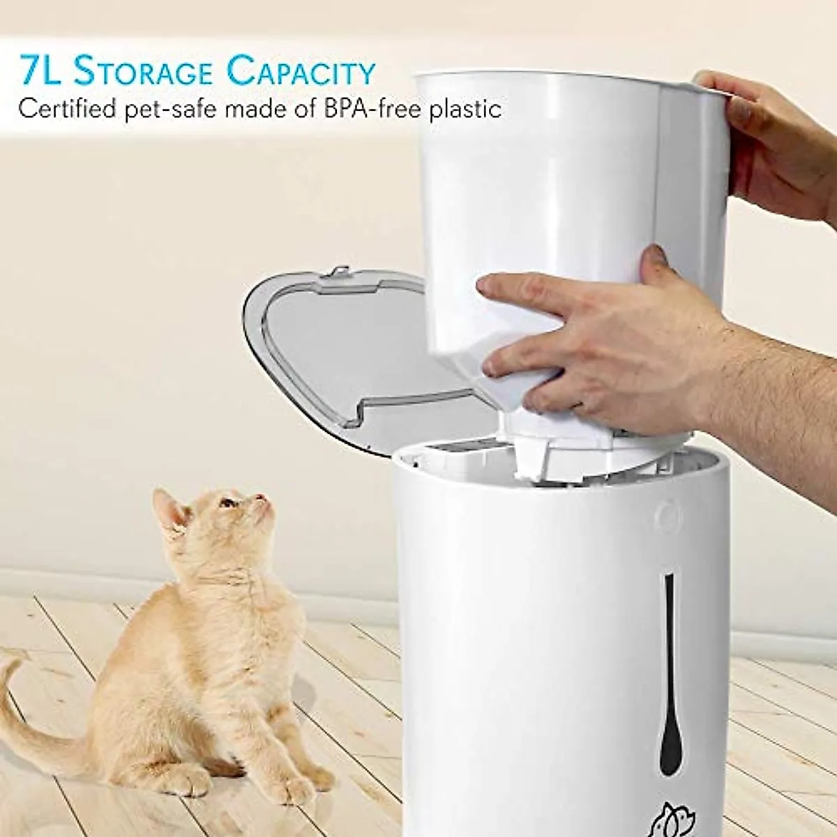 SereneLife Automatic Pet Feeder - Electronic Dogs and Cat Food Dispenser –Programmable Features for Portion and Weight Control and Meal Scheduling – Built-In Voice Recorder and Player