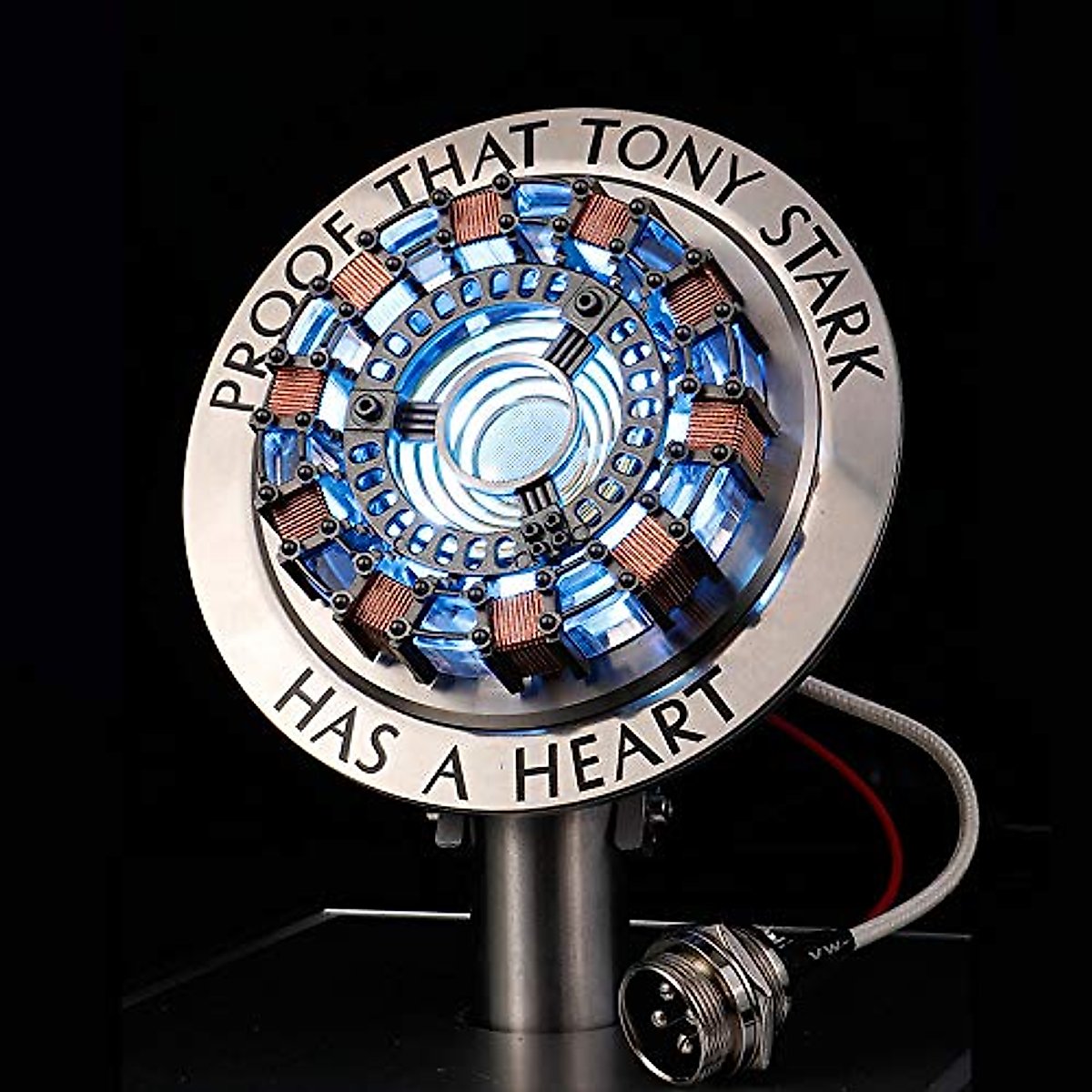 Lonyiabbi 1:1 Arc Reactor MK1 Model LED Light Vibration Sensing Control USB Interface Finished Product Display Box Toys Gift (MK1)