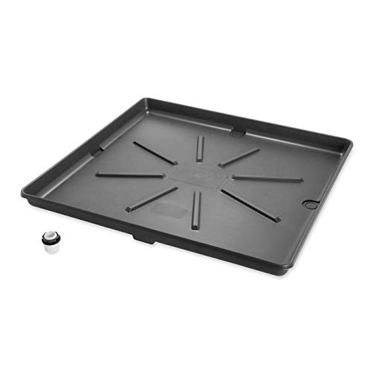 Camco 20750, Washing Machine Drain Pan | Features a Durable Plastic Construction, 1-inch/1.5-inch PVC Drain Fitting, and Measures 30-inches (L) x 32-inches (W) x 2 ½-inches (H) (OD)