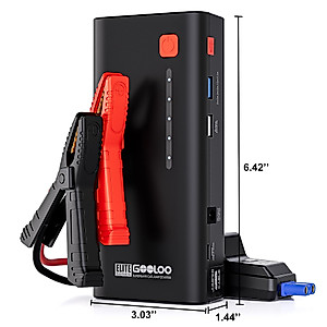 GOOLOO Jump Starter 3000A Peak Car Jumper Starter 12V SuperSafe Lithium Jump Box, Battery Booster Pack, Portable Car Battery Charger, and Jumper Cables for Up to 8.5L Gas or 6.0L Diesel Engine