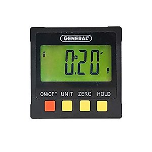General Tools Backlit Digital Bevel Box #824X Angle Finder, Large Backlit LCD, Rotating Display, Magnetic Base