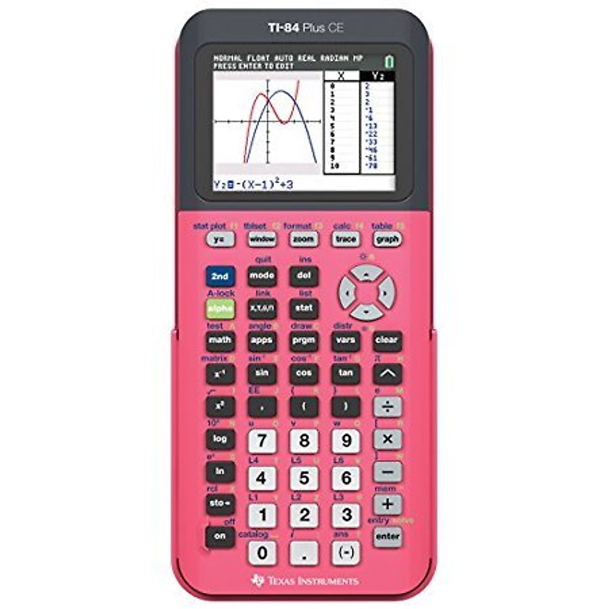 Texas Instruments TI-84 Plus CE Graphing Calculator, Coral