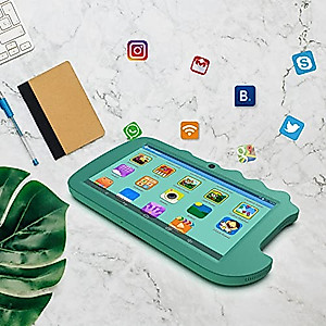 YQSAVIOR 7 inch Tablet for Kids, Android 11.0 Kids Tablet 16GB ROM Tablets WiFi Tableta, Dual Camera, Educational, Games, Parental Control Kids Tablet (Green)