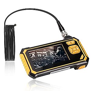 8MM Dual Lens Industrial Endoscope, IP67 Waterproof Snake Borescope 6 LED Lights, 4.3inch IPS Screen, Sewer Pipe Drain Plumbing Inspection Camera(5M/16.4FT Cable)