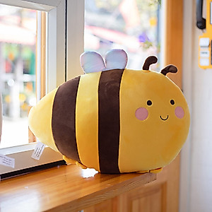 20 Inch Plush Bumblebee Stuffed Animal Bumble Bee Hugging Pillow Honey Bee Plushies Throw Pillow Bee Anime Gift for Kids and Lovers in Birthday,Valentine's Day,Christmas...