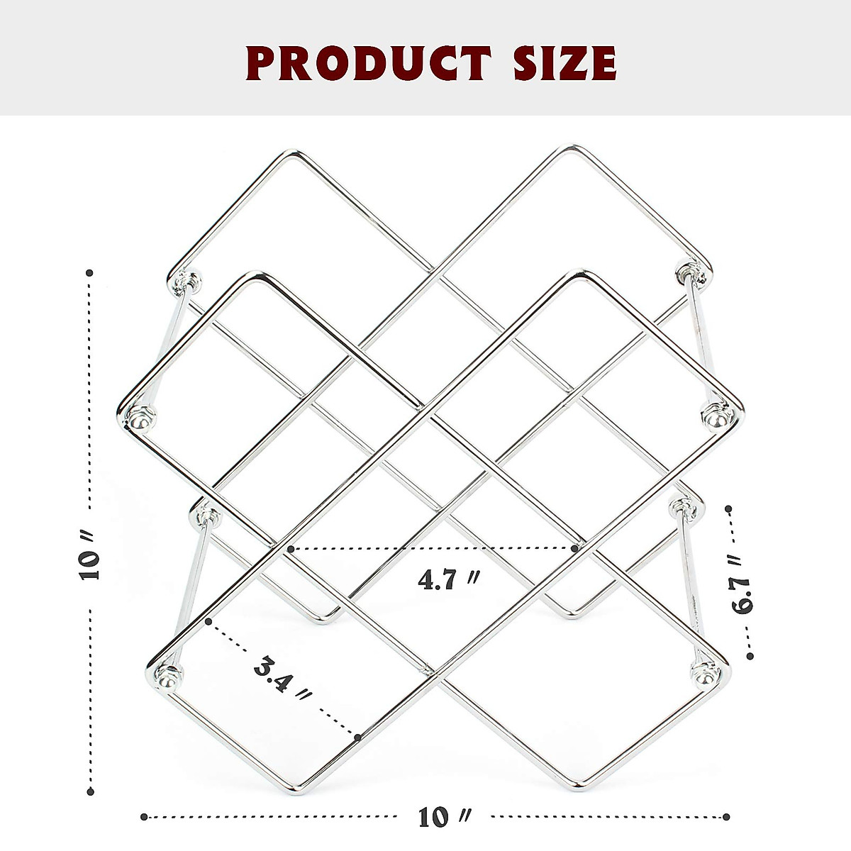 DreamiDeco Wine Rack Countertop Bottle Holder Freestanding Modern Shelf Cabinet Racks for Wine Bottles Wine Insert Storage Organizer for Pantry ,Wine Bar,Wine Decor (Silver)