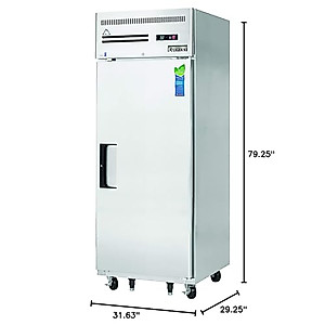 Everest Refrigeration ESR1 29-1/4' Reach-in Commercial Refrigerator with Solid Door, One Section, 23-Cubic Feet, Stainless Steel, NSF