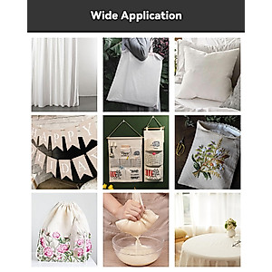 HOTGODEN Medium Weight 100% Cotton Muslin Fabric: 63 inch x 2,5,10 Yards Unbleached Muslin Linen Fabric Material for Sewing Material Apparel Cloth