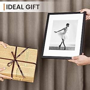 Fixwal 9 x 12 Black Picture Frame Set of 4, Display 6 x 8 Picture with Mat or 9 x 12 with Out Mat for Wall Hanging Display