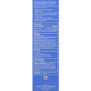 Neutrogena T/Sal Therapeutic Shampoo for Scalp Build-Up Control with Salicylic Acid, Scalp Treatment for Dandruff, Scalp Psoriasis & Seborrheic Dermatitis Relief, 4.5 fl. oz