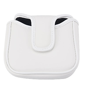 HISTAR Magnetic Closure Golf Square Mallet Shaped Putter Cover (White, Faux Leather) for Scotty Cameron, Universal Fit