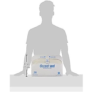 HOSPECO Discreet Seat Half-Fold Toilet Seat Covers, 14.25 X 16.5, White, 250/pack, 20 Packs/carton