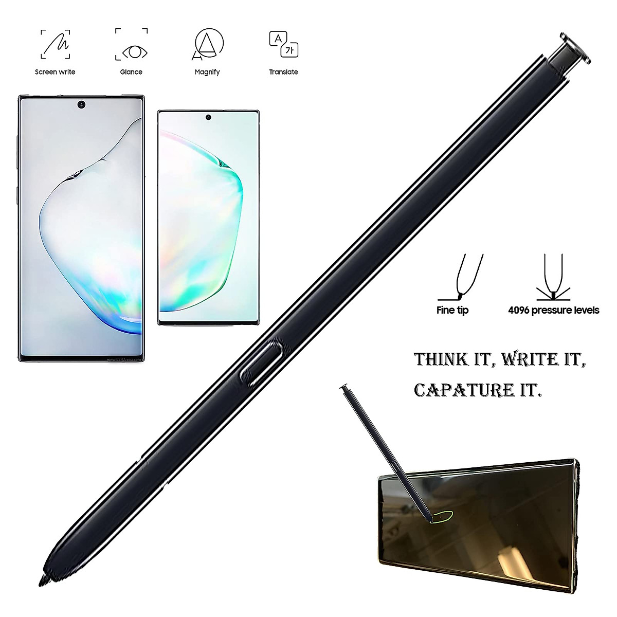 Note 10 S Pen WithBluetooth Replacement Stylus for Samsung Galaxy Note 10,Note 10 Plus 5G Stylus Pen for Galaxy Note 10/Note 10+ 5G All Versions Touch S Pen(Aura Black)