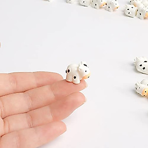 Aydinids 35 Pcs Mini Cow Figurines Resin Cow Miniature Animals Figurines Fairy Garden Miniature Moss Landscape DIY Crafts