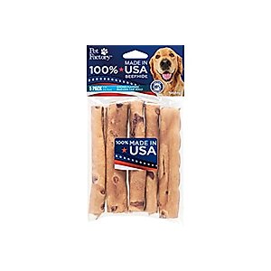 Pet Factory 100% Made in USA Beefhide 5" Chip Rolls Dog Chew Treats - Chicken Flavor, 5 Count/1 Pack