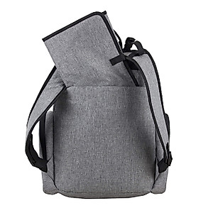 BODHI Baby Tech Top Loader Diaper Backpack with removable changing pad, Unisex, for Moms and Dads - Medium Gray Chambray