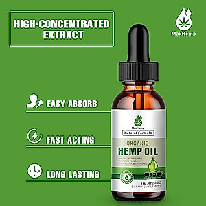 (2 Pack) Hemp Oil Organic Premium - 2,800,000 Maximum Strength - 100% Natural Hemp Drops Tincture - Hemp Oils with Vegan, Non-GMO, Grown and Made in USA