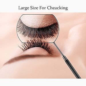 Eyelash Lash Mirror for Eyelash Extensions Eyelash Extension Mirror Large Square Mirror Stainless Steel Eyelash Mirror Lash Tools Beautiful Mirror with Storage Bag (Black)