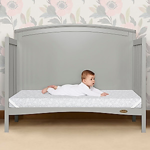 Dream On Me Dreamland Orthopedic Firm Fiber Crib and Toddler Bed Mattress, Greenguard Gold and JPMA Certified, Waterproof Vinyl Cover, Dual-Sided Mattress, Grey, Made In The U.S.A