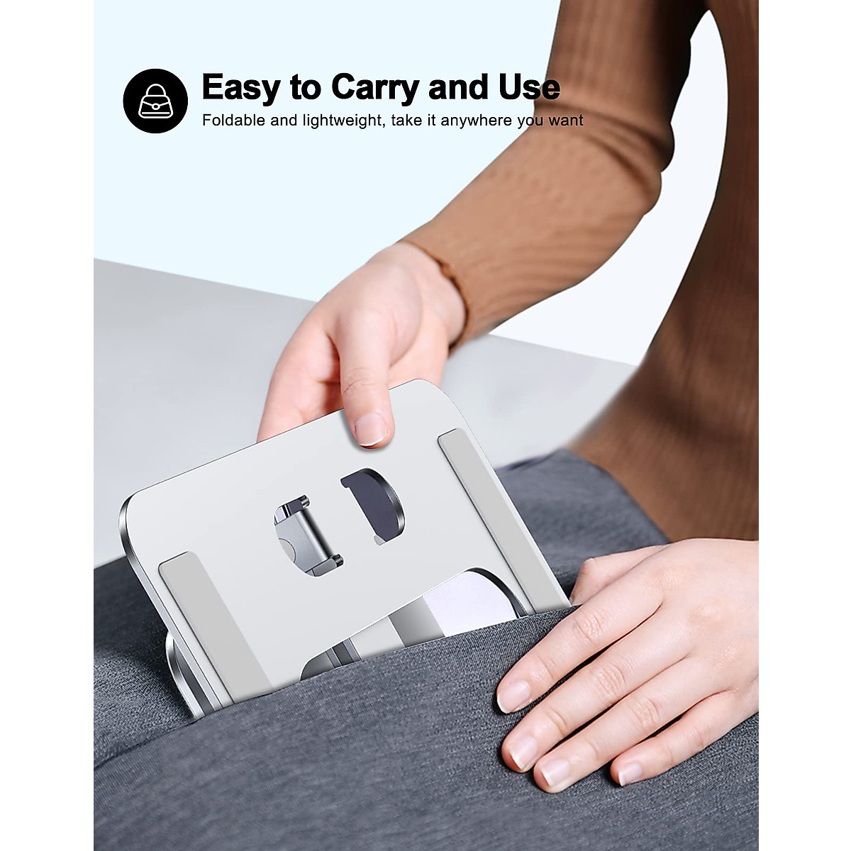 RIWUCT Foldable Laptop Stand, Height Adjustable Ergonomic Computer Stand for Desk, Ventilated Aluminum Portable Laptop Riser Holder Mount Compatible with MacBook Pro Air, All Notebooks 10-16"