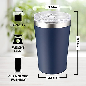 PriArring Stainless Steel Tumblers 12oz Double Wall Vacuum Travel Coffee Mugs for Home, Office, Outdoor