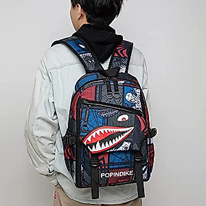 Hymfgdg Shark Backpacks for Teen Laptop Backpack for School Waterproof Travel Backpack with Adjustable Strap (16Inches)