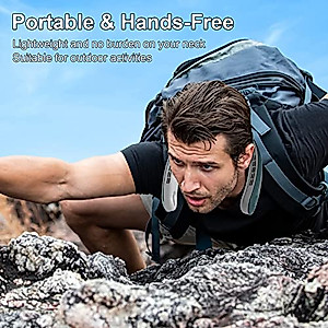 Upgraded Quad-Core Portable Neck Fan, 360° Cooling Neck Fans, 5200mAh Battery Operated, Rechargeable Personal Fan, Non-Slip Headphone Design Bladeless Fan, 3 Speeds Wearable Fan for Indoor & Outdoor