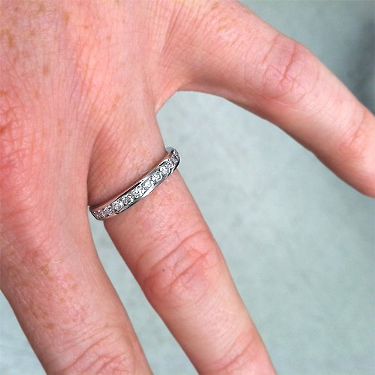 P3 POMPEII3 1 1/2ct Channel Set Diamond Eternity Ring 14K White Gold - Size 7.5