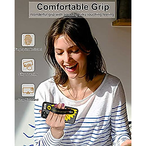 Cisland Samsung Galaxy A14 Case Sunflower Flower Floral Cute with Strap Stand Finger Kickstand, Cute Case for Women Girly Designer for Girls Aesthetic Silicone Compatible with Samsung Galaxy A14 5g