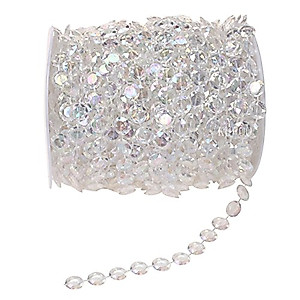 KUPOO 99 ft Clear Crystal Like Beads by The roll - Wedding Decorations (Colorful)