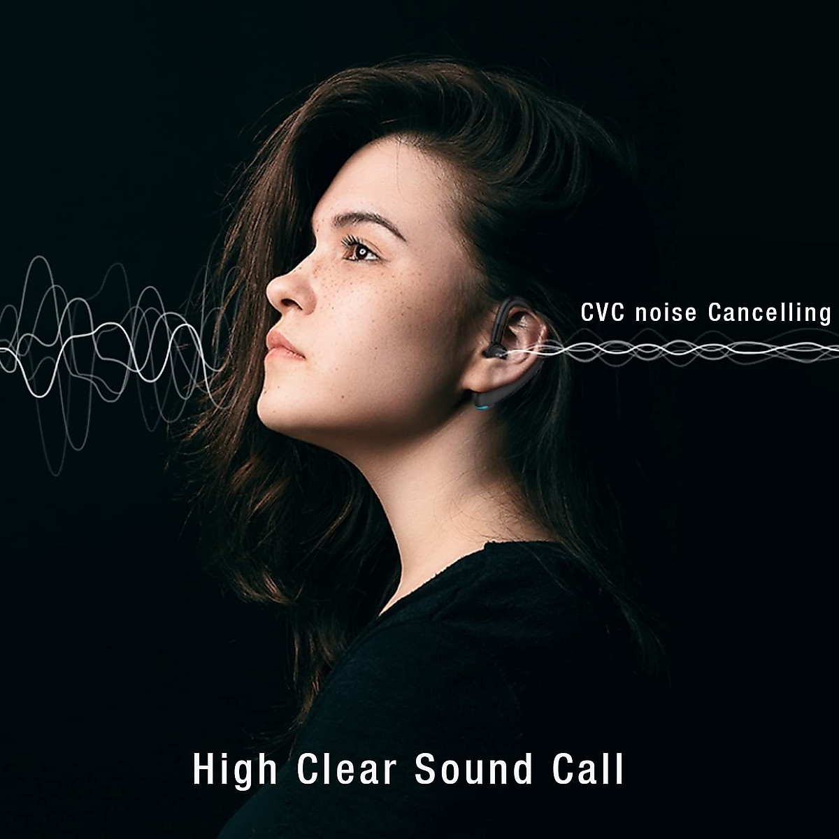 Lymoc Bluetooth Earpiece,Wireless Headset Earpieces Hansfree Trucker Earphones for Cell Phones V5.0 Ear Hook 25 Hours Talktime Microphone CVC6.0 Noise Cancellation for Walking Running Driving¡­